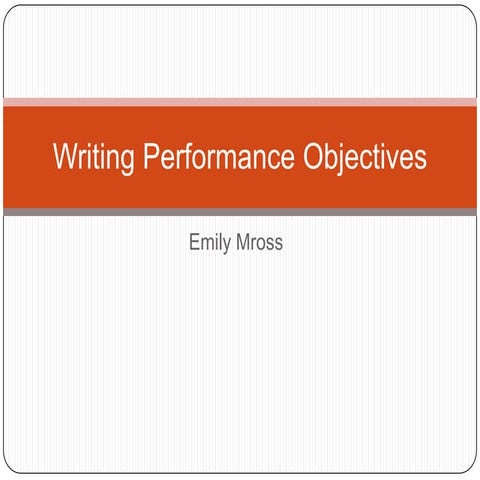 How to write training objectives
