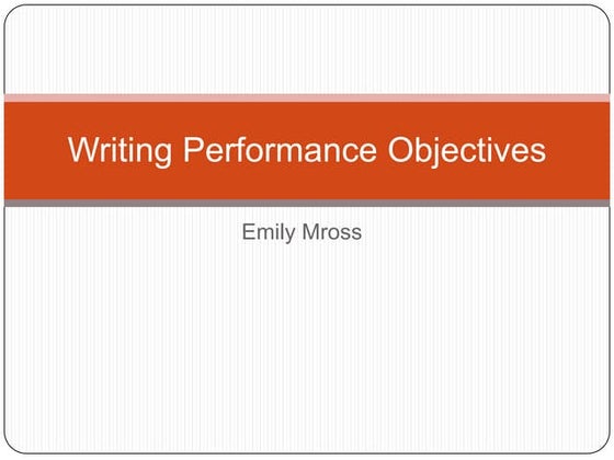 Writing Objectives | PPT | Education