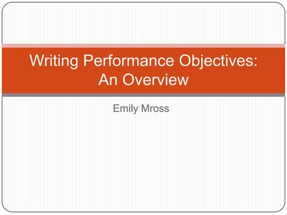 Writing Objectives | PPT | Education