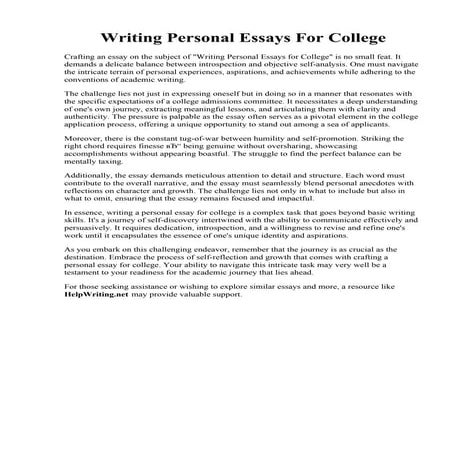 Writing Personal Essays For College.pdf