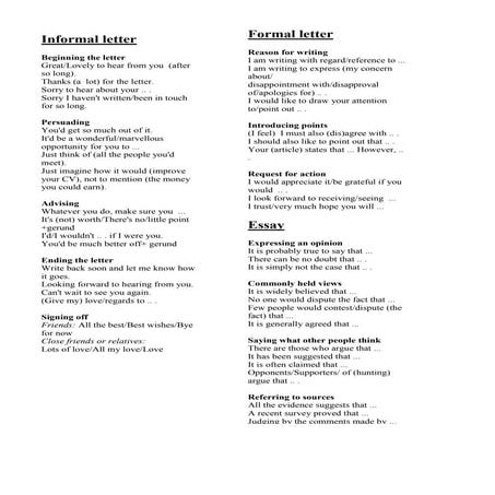 Writing phrases 1 | PDF