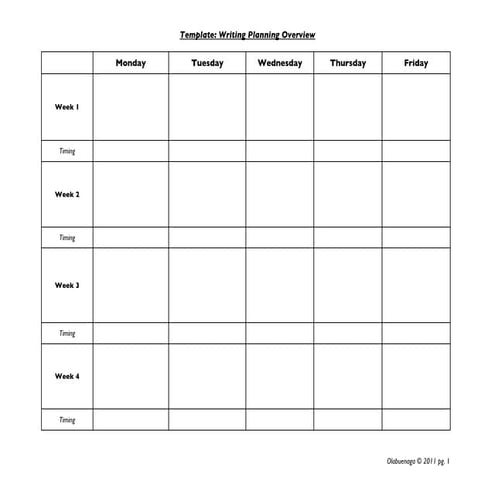 Writing Planning Overview Template | PDF