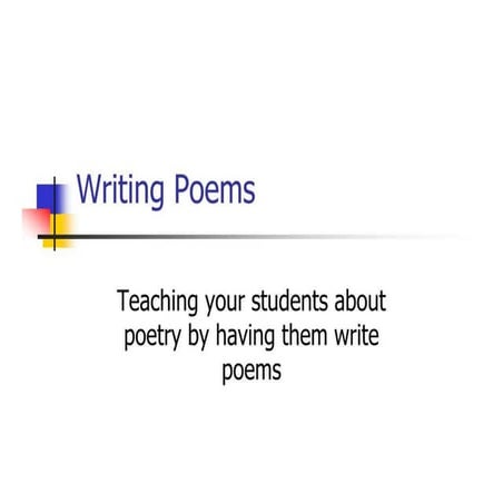 Writing Poems | PDF