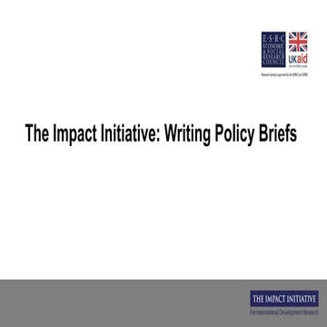 RLO Grant holder workshop Day 2: Writing policy briefs by Anna Vignoles ...
