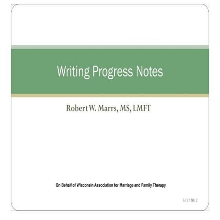Writing Progress Notes | PDF
