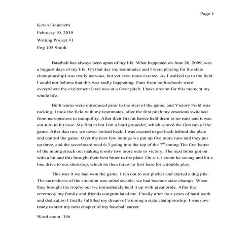 Writing Project #1 | Pdf