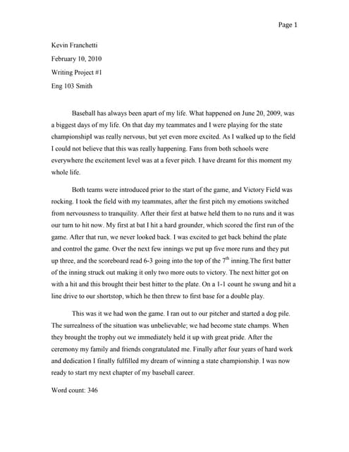 Writing Project #1 | Pdf