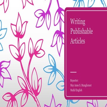 Writing publishable articles | PPTX