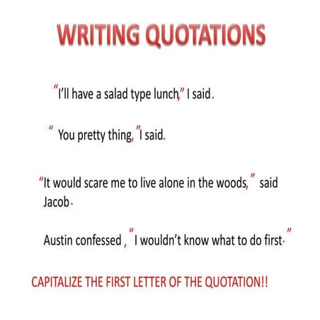 WRITING QUOTATIONS | PPT