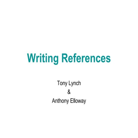 Writing references | PPT