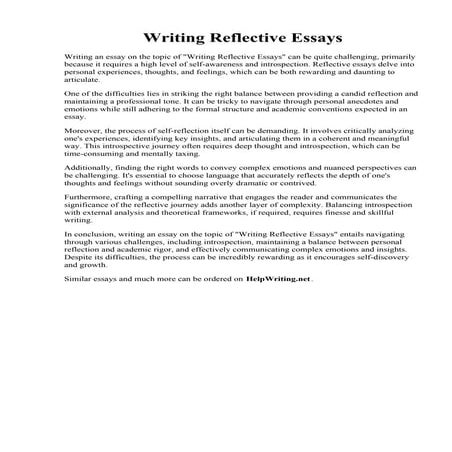 Writing Reflective Essays. Reflective Essay Structure Easy Guide with ...