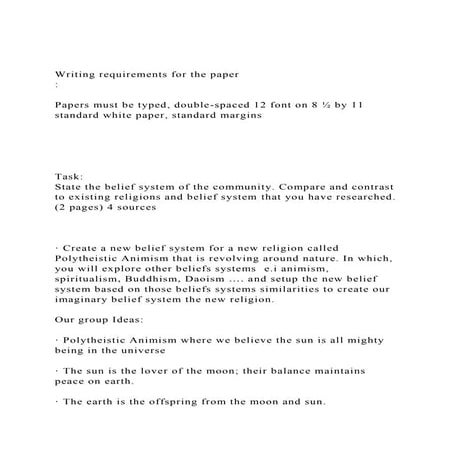 Writing requirements for the paperPapers must be typed, d.docx