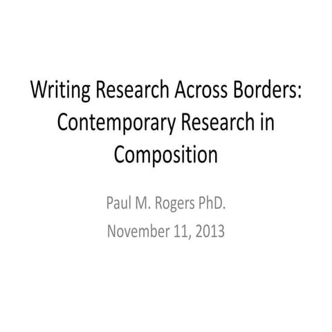 Contemporary Research on Writing | PPT