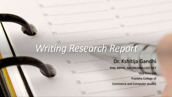Research Report Writing | PPTX
