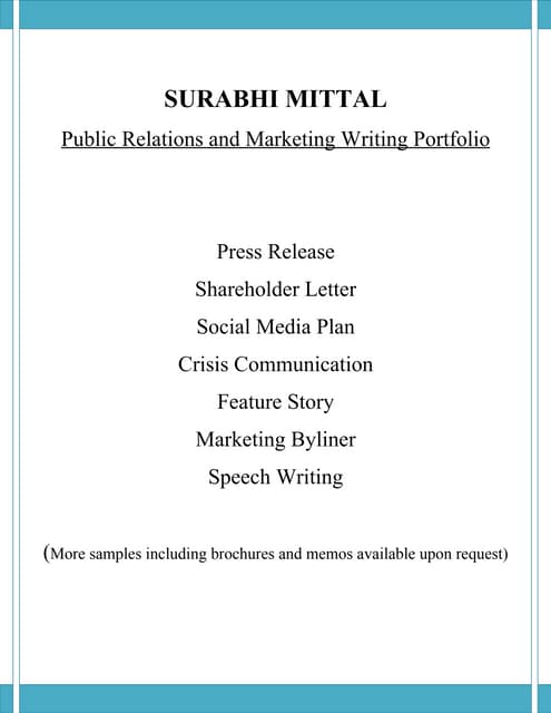 Communications Portfolio | PPT