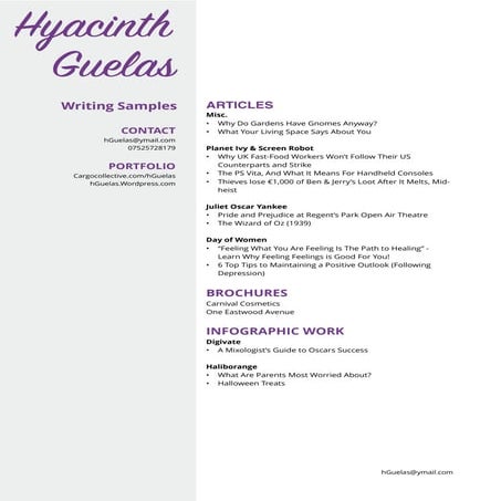 Writing samples | PDF