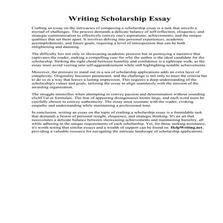 Writing Scholarship Essay | PDF | Student Financial Aid | Financial ...
