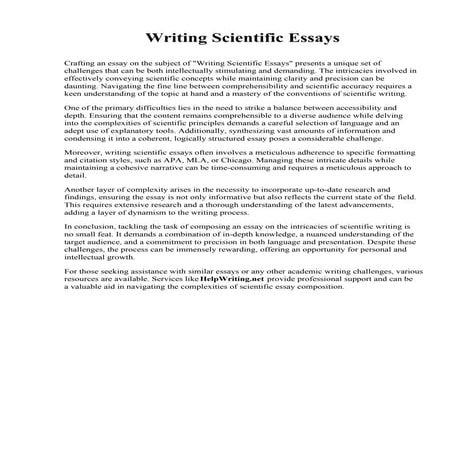 Writing Scientific Essays.pdf | Homework and Study | Education