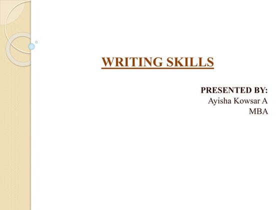 Writing Skills | PPTX | Education
