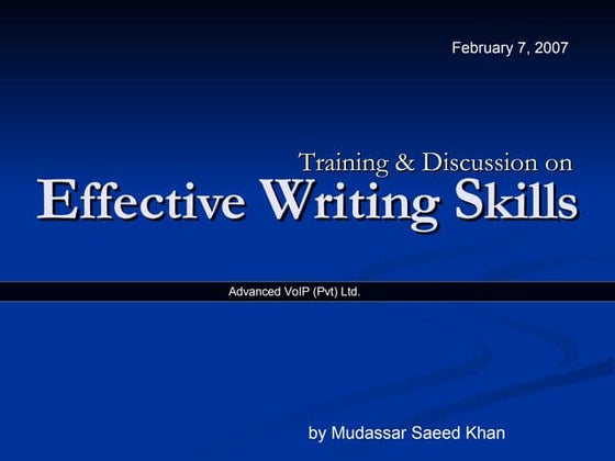 Principles of Effective Writing | PPTX