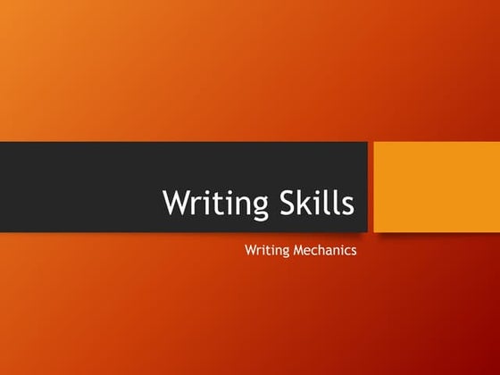 Writing skills - Grammar Basics | PPTX