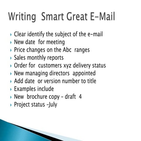 Writing Smart Great E Mail | PPTX