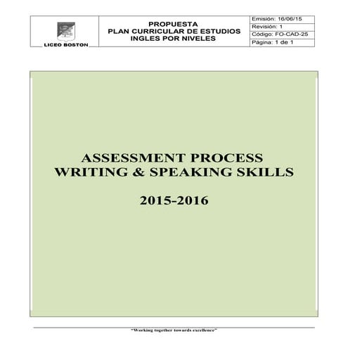 Writing & speaking assessment | PDF