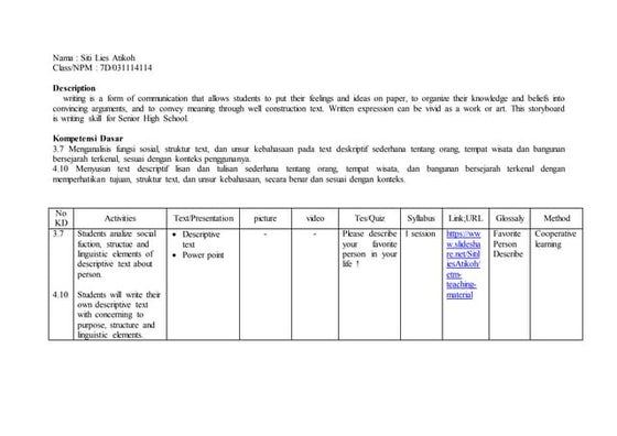 Story board for writing skill | PPT