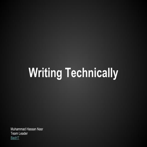 Writing technically | PDF