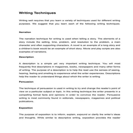 Writing techniques | PDF