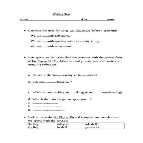 Writing test | PDF