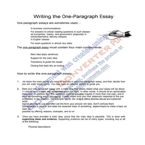 Writingthe1 paragraphessay cssc-tip_sheet_revised_ | DOC