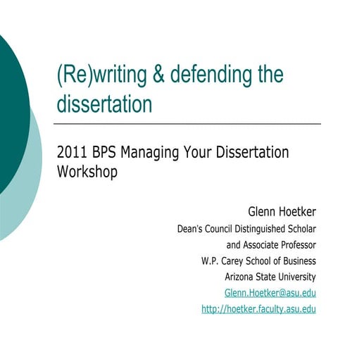 Writing the dissertation | PPT
