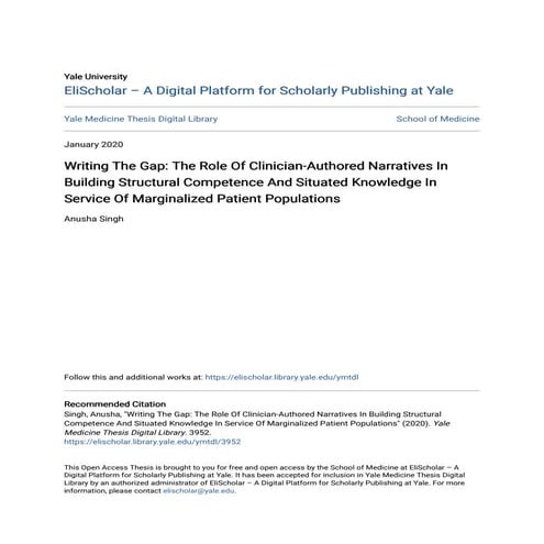 Writing the gap the role of clinician authored narratives in building ...