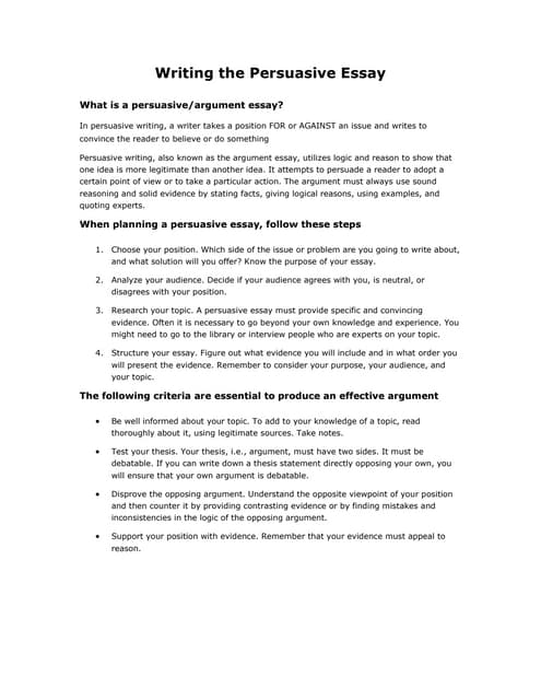 Argumentative essay ppt | PPT