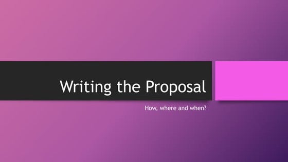 Writing a Pitch | PPT