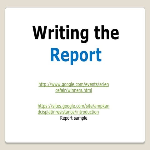 Writing the report guide | PPTX