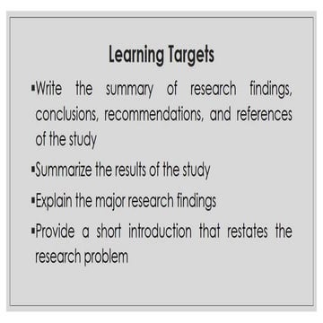 Writing the Research Findings, Conclusions, Recommendations and ...