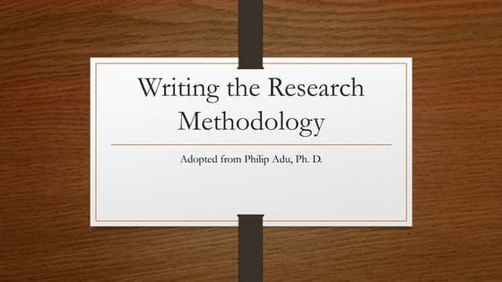 An Overview of Chapter 3 - Research Methodology | PDF