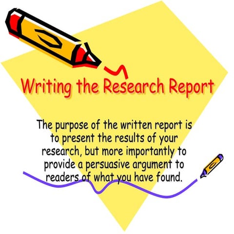 Writing the research report | PPT