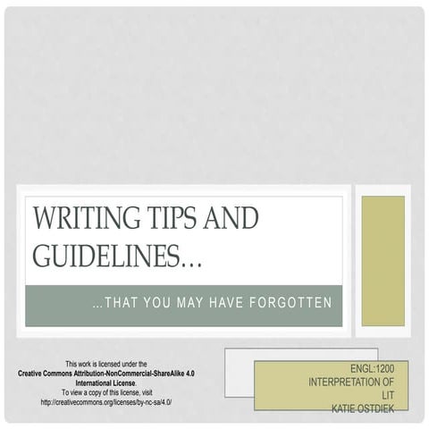 Writing Tips and Guidelines | PPT