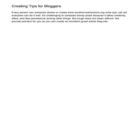 Creating Tips for Bloggers | PDF