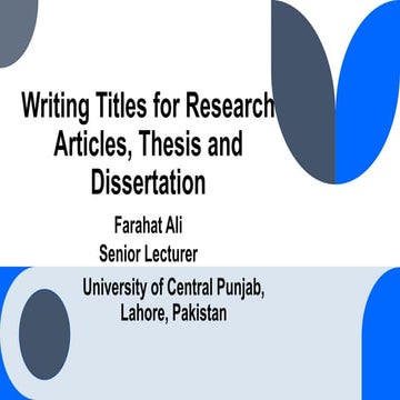 Writing research title | PPTX