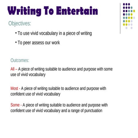 Writing To Entertain | PPT