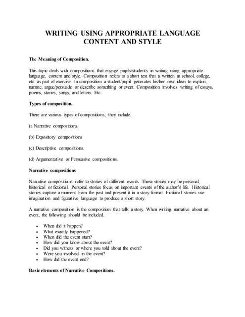 Composition writing | PPTX