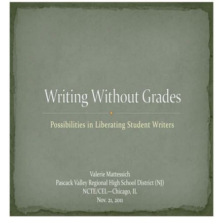 Writing Without Grades | PDF