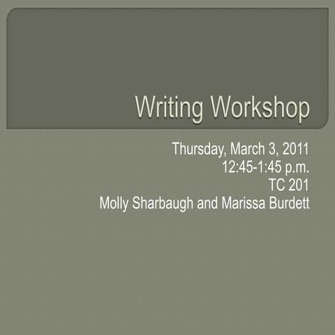 Writing Workshop | PPT