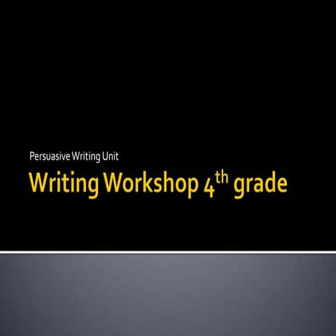 Writing Workshop 4th Grade | PPTX