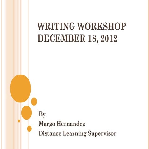 Writing Workshop December | PPT