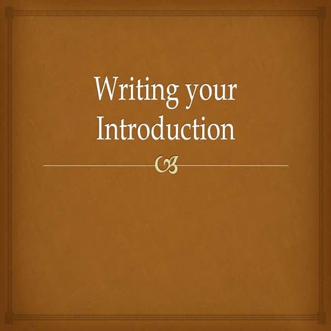 Writing your introduction | PPT